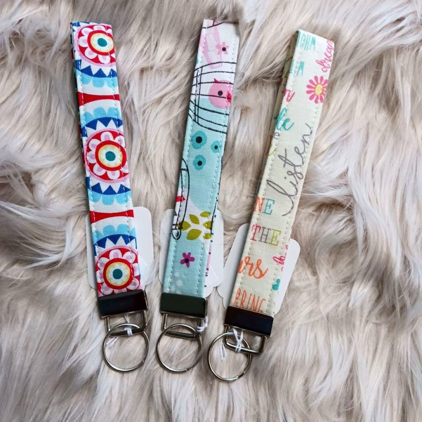 WRIST STRAP, WRISTLET KEY FOB, handmade key fob wristlet, fabric key ...