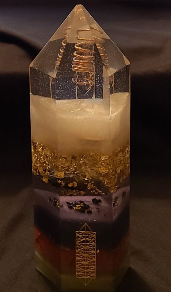 Hematite Rose Quartz Orgonite Tower • MavenFair